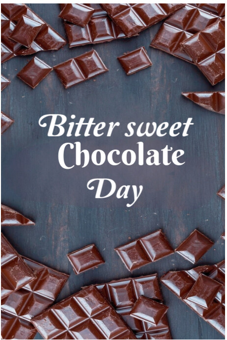 Brown Geometric Bitter Sweet Chocolate Day Poster Template | PosterMyWall