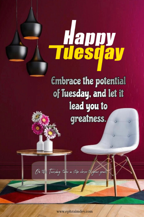 Brown Geometric Happy Tuesday Poster Template | PosterMyWall