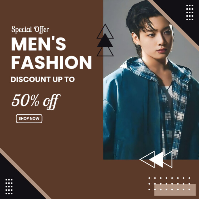 Brown Geometric Men's Fashion Instagram Post Template | PosterMyWall
