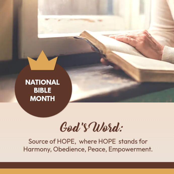 Copy of Brown Geometric National Bible Month Instagram Post | PosterMyWall