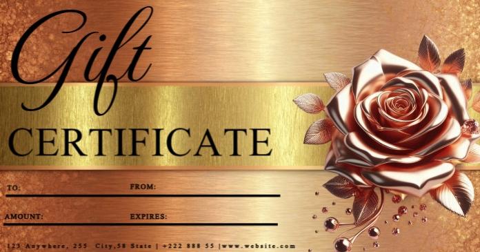 Brown Gift Certificate Facebook Shared Image Template | PosterMyWall