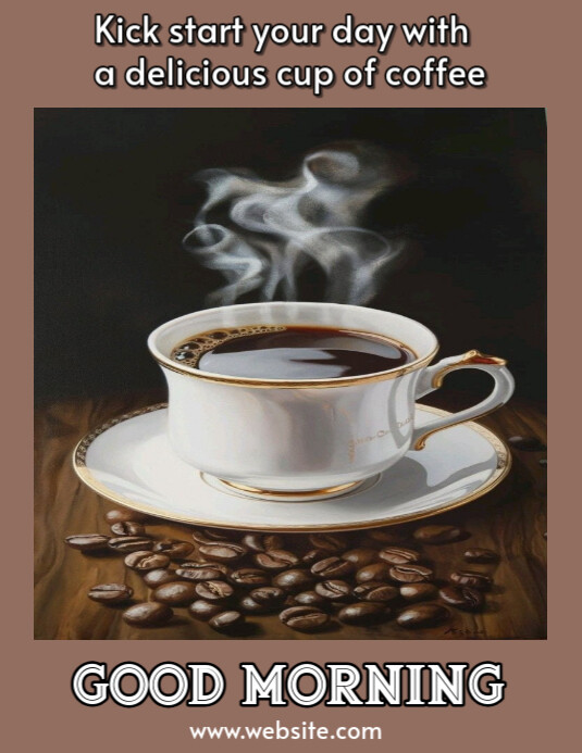 Brown Good Morning Design Template Flyer (us Letter) | PosterMyWall