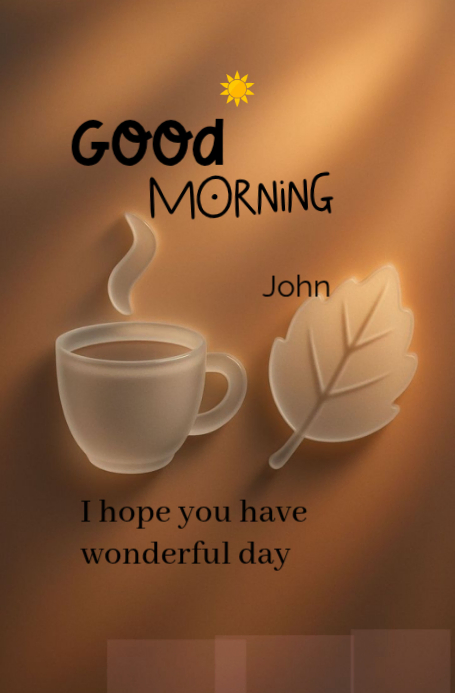 Brown Good Morning Greeting Poster Template | PosterMyWall