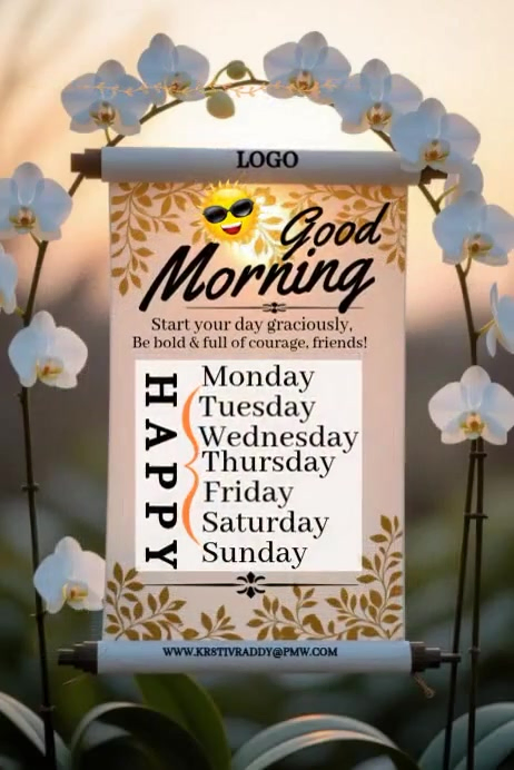 Brown Good Morning Happy Week Poster Template | PosterMyWall