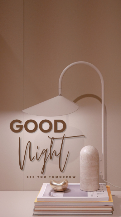 Brown Good Night Instagram Story 2026 Template | PosterMyWall