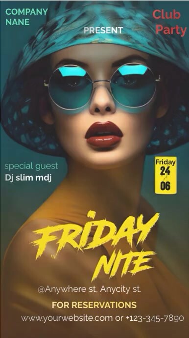 Brown Gradient Friday Night Club Digital Disp Template | PosterMyWall