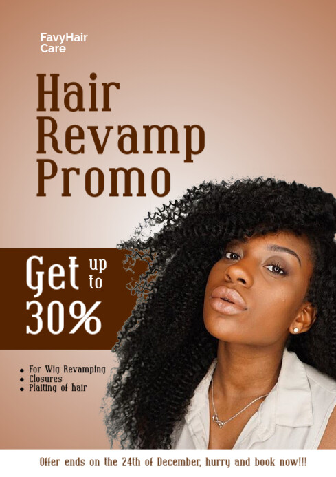 Copy of Brown Gradient Hair Revamp Promo Offer For Salon A3 | PosterMyWall