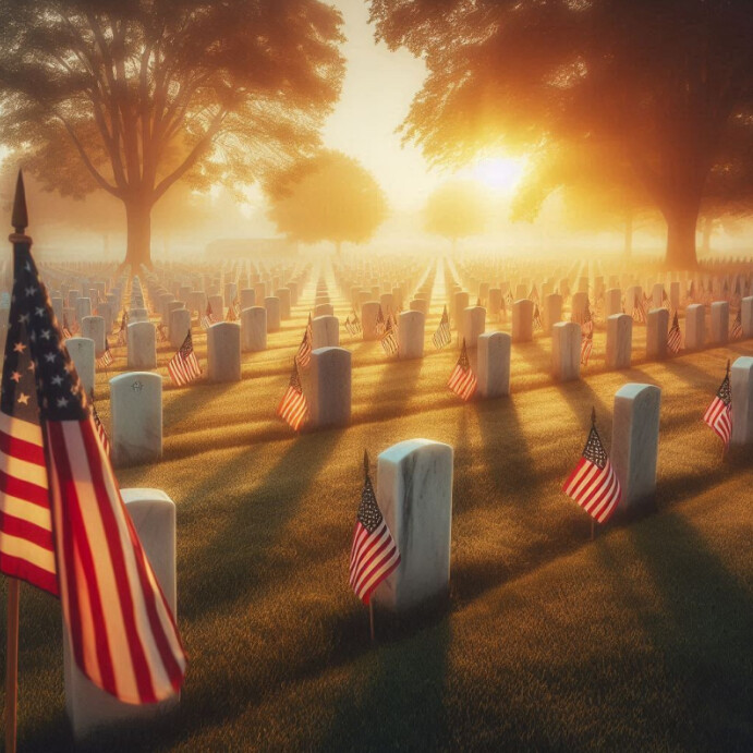 Brown Gradient Memorial Day Tribute Instagram Post Template | PosterMyWall