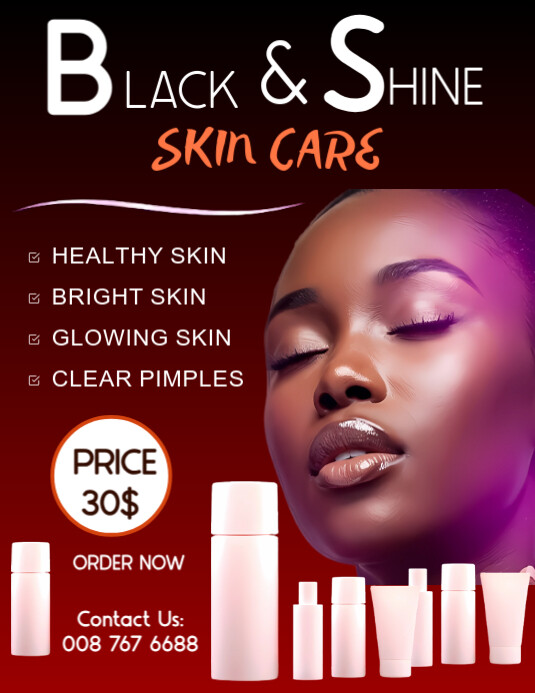 Copy of Brown Gradient Skin Care Flyer Advert Design Flyer (us Letter ...