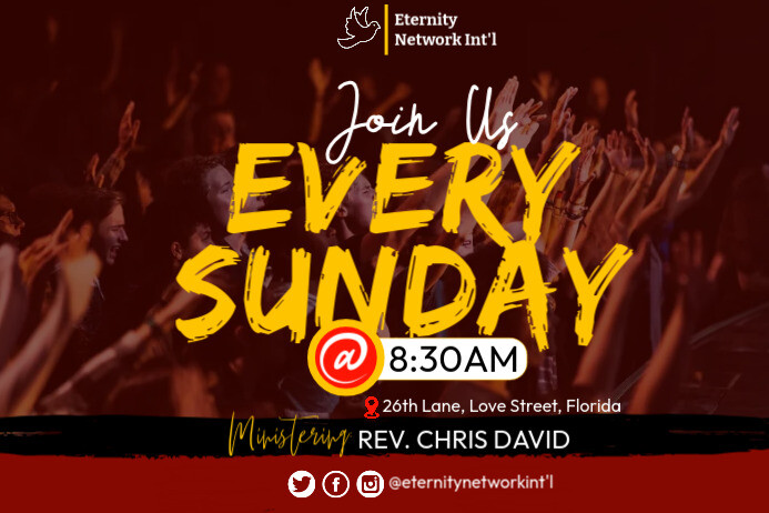 Brown Gradient Sunday Service Poster Template | PosterMyWall