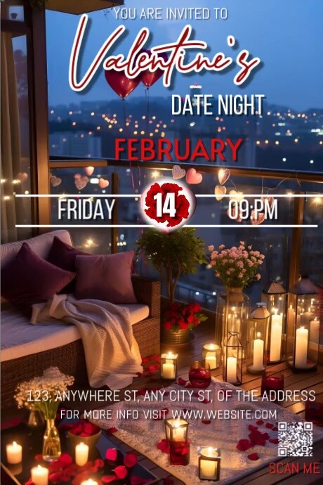 Copy of Brown Gradient Valentine Date Night Poster | PosterMyWall