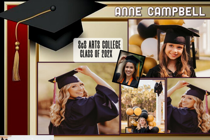 Brown Graduation Photo Collage | Class Of 202x | Custom Grad Poster ...