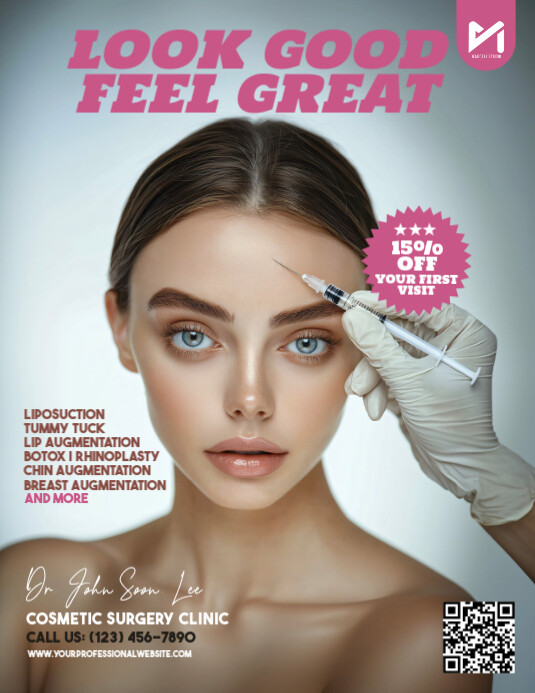 Brown Grey Professional Plastic Surgery Flyer Template | PosterMyWall