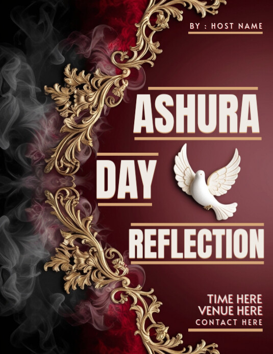 Brown Grunge Ashura Reflection Flyer (us Letter) Template | PosterMyWall