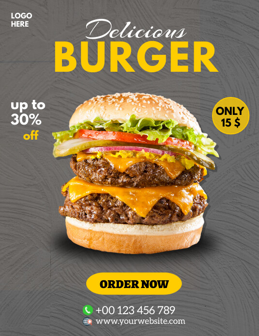 Copy of Brown Grunge Food Menu Flyer (us Letter) | PosterMyWall