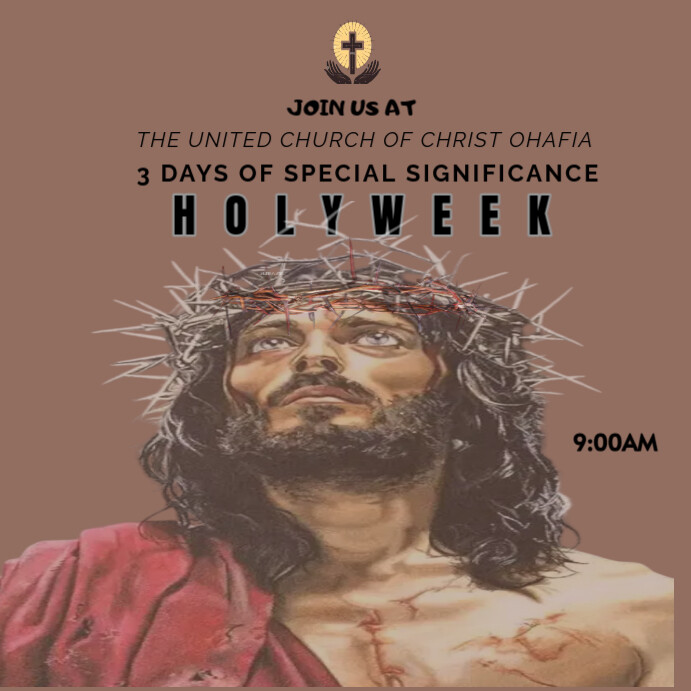 Brown Grunge Holy Week Instagram Post Template | PosterMyWall