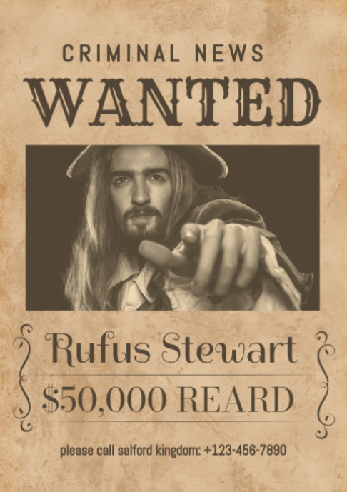 Brown Grunge Wanted A2 Template | PosterMyWall