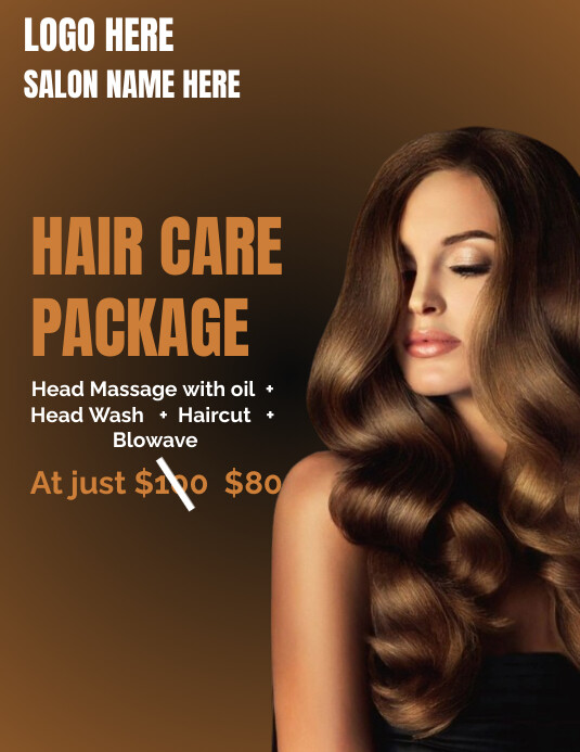 Copy of Brown Hair Care Salon Flyer (us Letter) | PosterMyWall