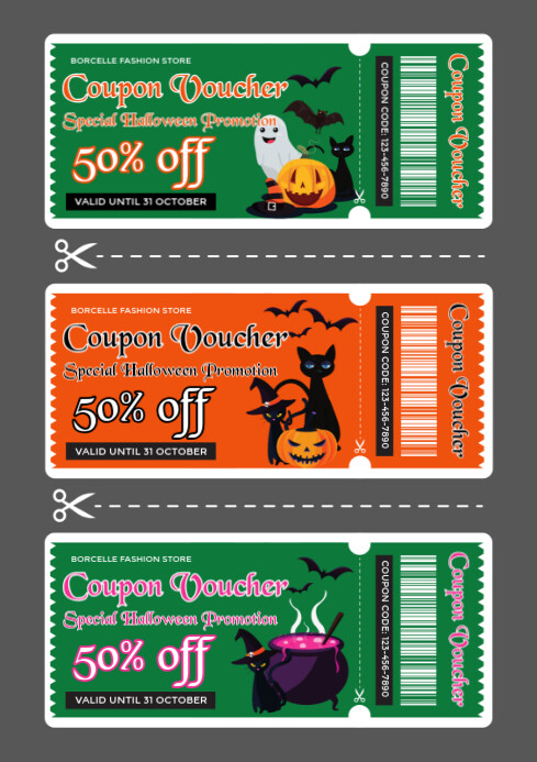 Brown Halloween Coupon A4 Template | PosterMyWall
