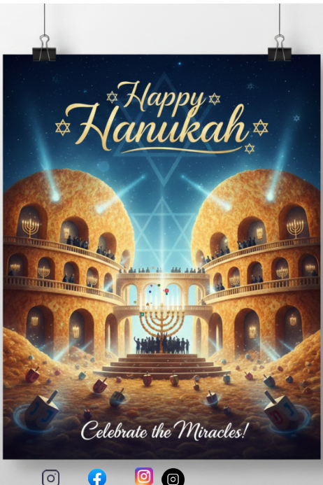 Plantilla de Brown Hanukkah Celebration Poster | PosterMyWall