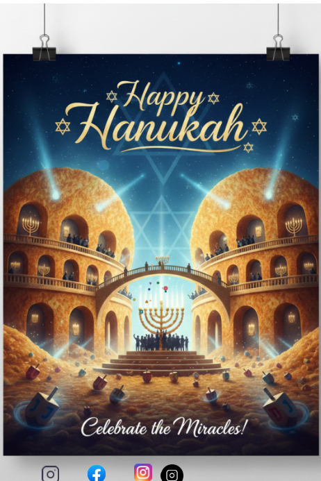 Plantilla de Brown Hanukkah Flyer Design Poster | PosterMyWall