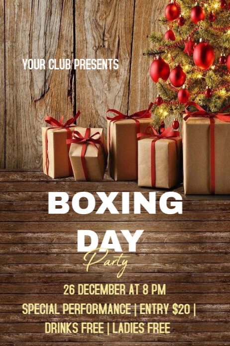 Brown Happy Boxing Day Poster Template | PosterMyWall