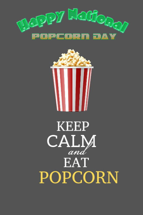 Copy of Brown Happy National Popcorn Poster | PosterMyWall