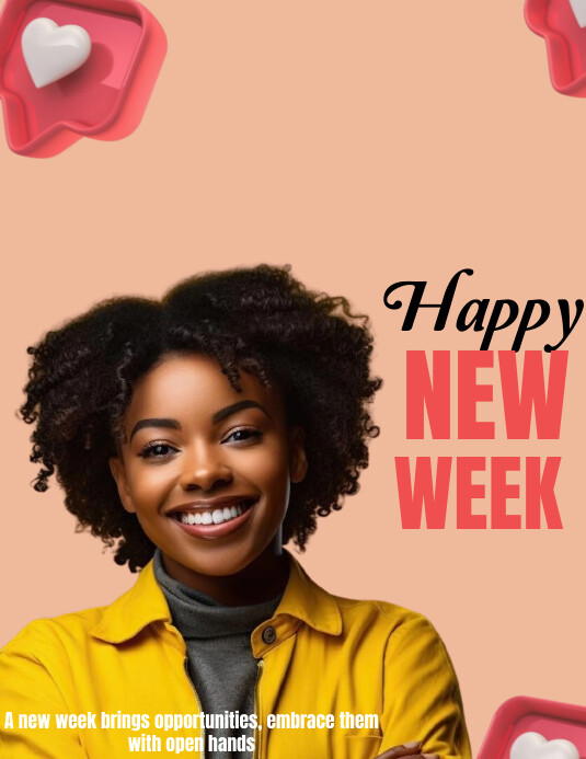 Copy of Brown Happy New Week Flyer (us Letter) | PosterMyWall