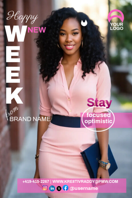 Brown Happy New Week Poster Templat | PosterMyWall