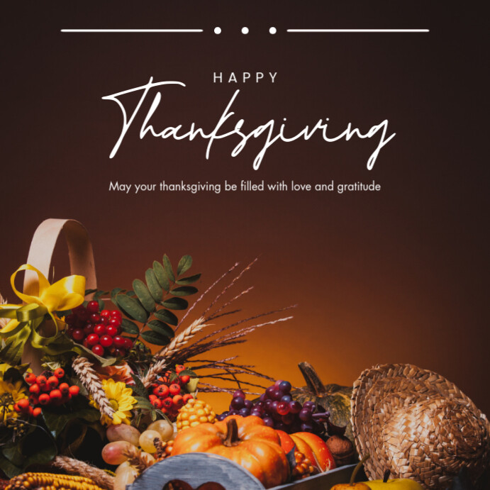 Brown Happy Thanksgiving Instagram Post Template | PosterMyWall