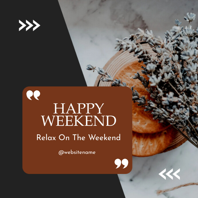 Modèle Brown Happy Weekend Instagram Post | PosterMyWall