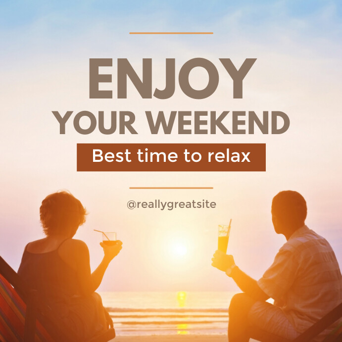 Copy of Brown Happy Weekend Instagram Post | PosterMyWall