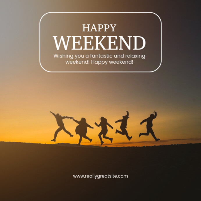 Brown Happy Weekend Instagram Post Template | PosterMyWall