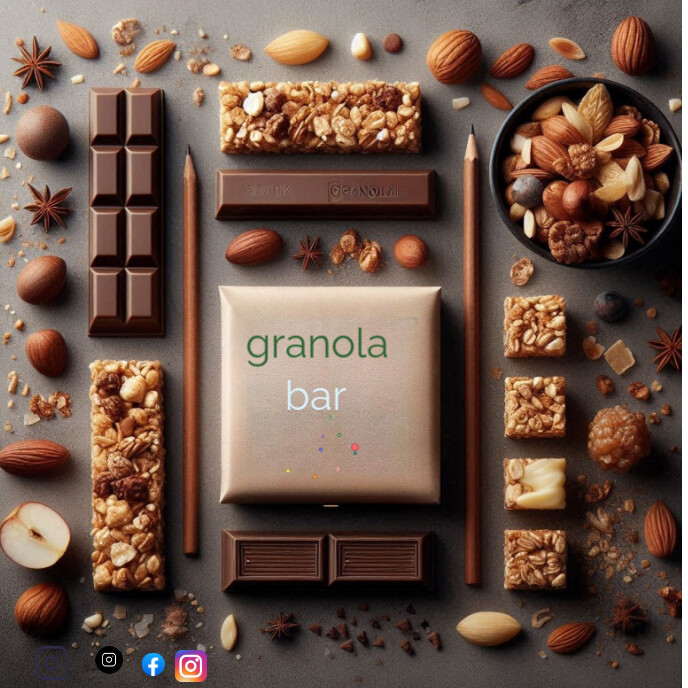 Copy of Brown Healthy Homemade Granola Bars Album Cover | PosterMyWall