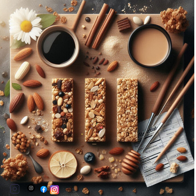 Brown Healthy Homemade Granola Bars Album Cover Template | PosterMyWall