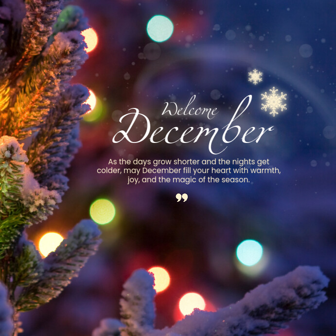 Brown Hello December Instagram Post Template | PosterMyWall