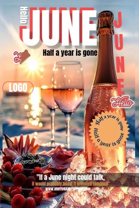 Brown Hello June Poster Template | PosterMyWall