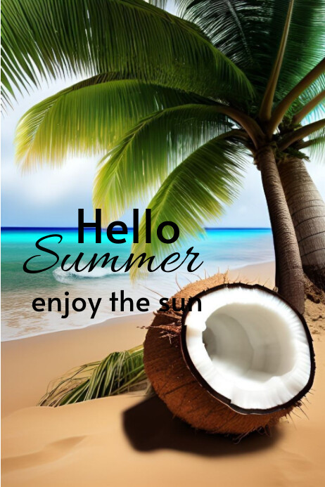 Brown Hello Summer Poster Template | PosterMyWall