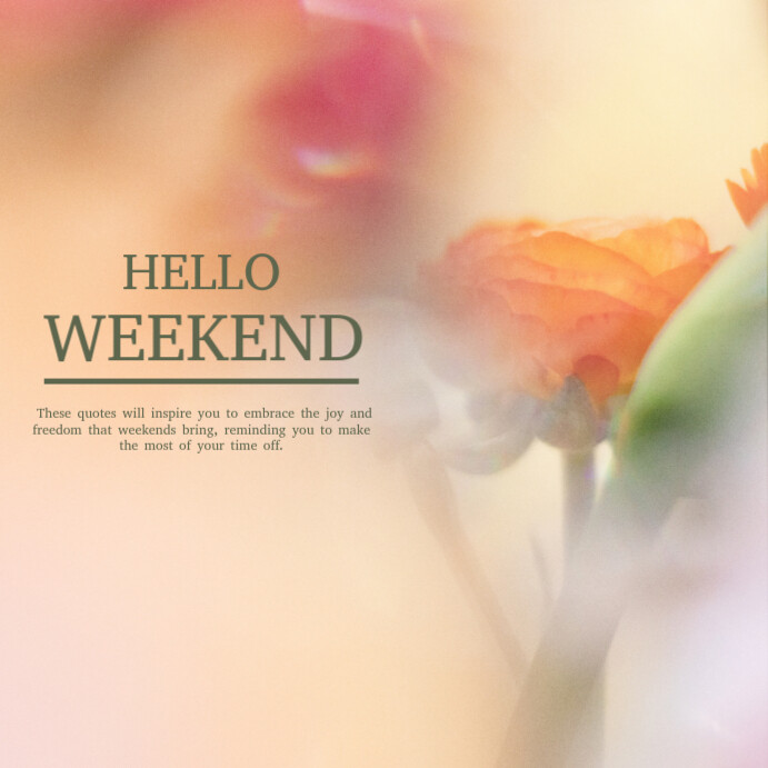 Brown Hello Weekend Instagram Post Template | PosterMyWall