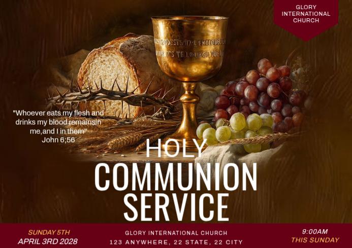 Brown Holy Communion A3 Template | PosterMyWall