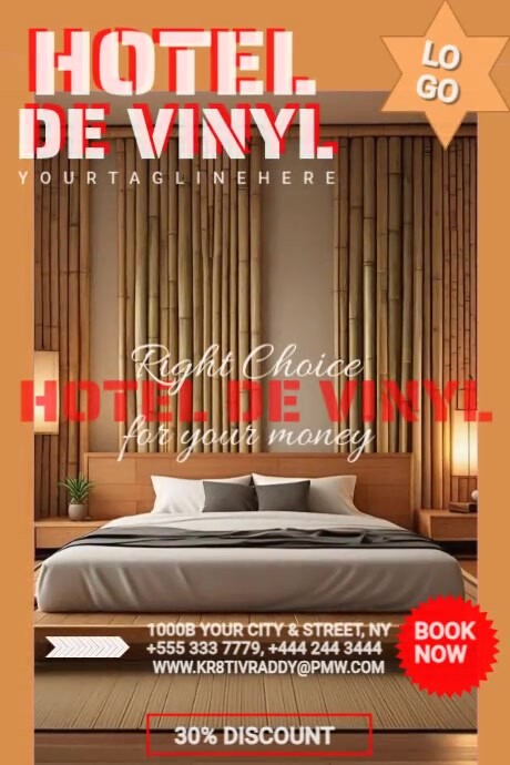 Plantilla de Brown Hotel Booking Poster | PosterMyWall