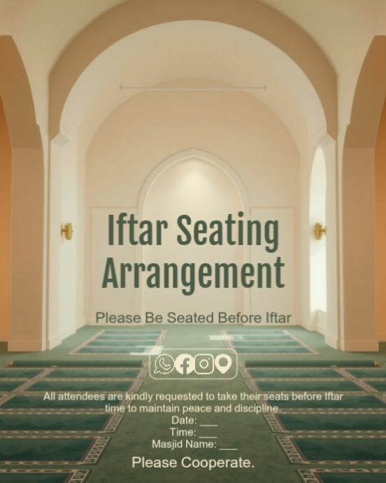 Brown Iftar Seating Arrangement Instagram Portrait Template | PosterMyWall