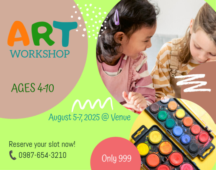 Brown Illustrative Art Workshop Po Poster/wallboard Template | PosterMyWall