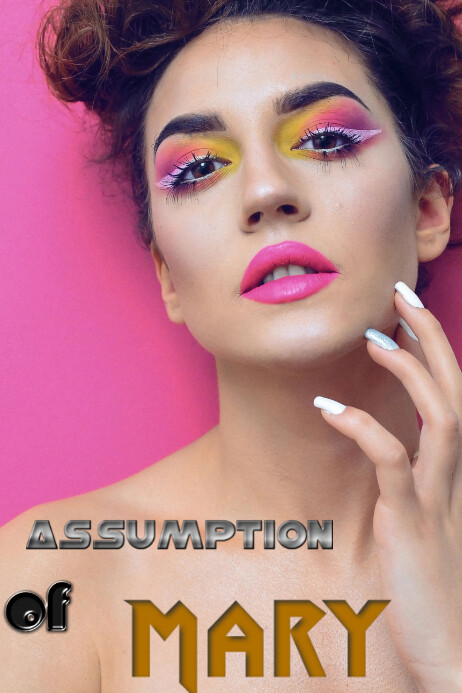 Brown Illustrative Assumption Of Mary Poster Template | PosterMyWall