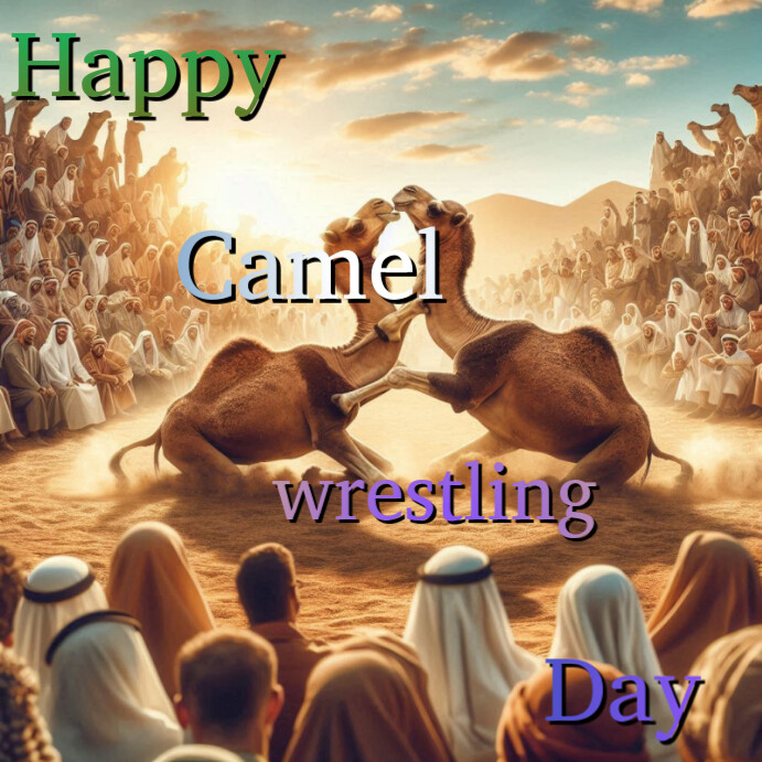 Copy of Brown Illustrative Camel Wrestling Day Instagram Post ...