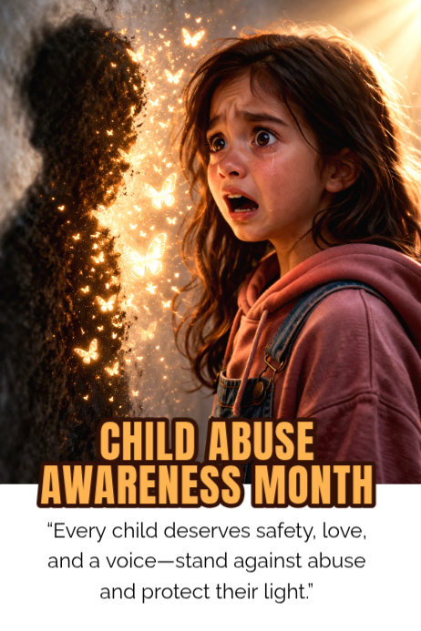 Brown Illustrative Child Abuse Awareness Poster Template | PosterMyWall