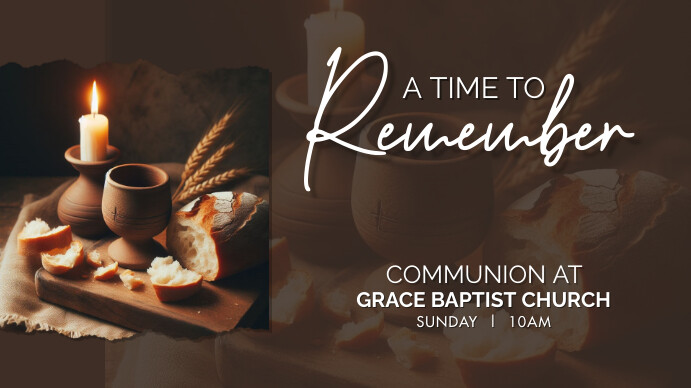 Copy of Brown Illustrative Communion Digital Display | PosterMyWall