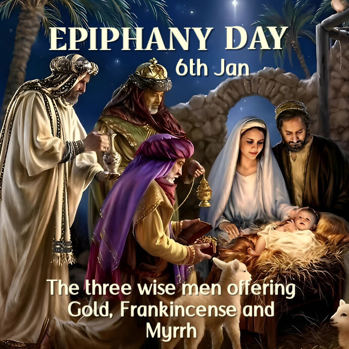 Brown Illustrative Epiphany Instagram Post Template | PosterMyWall