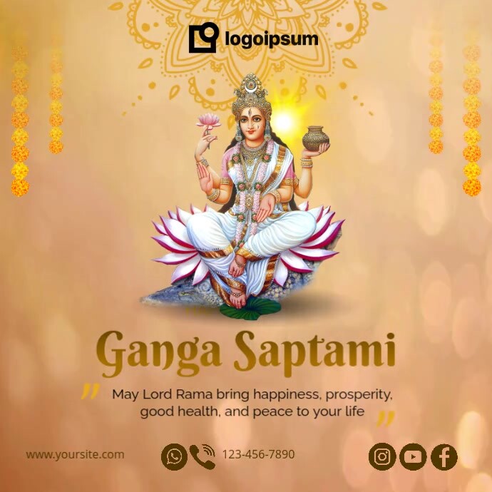 Copy of Brown Illustrative Ganga Saptami Template Instagram Post ...
