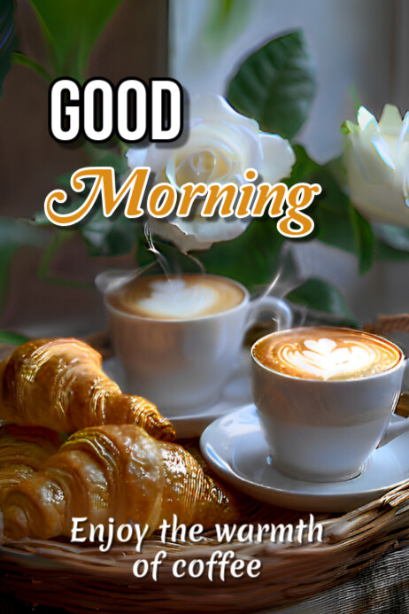 Brown Illustrative Good Morning Poster Templat | PosterMyWall